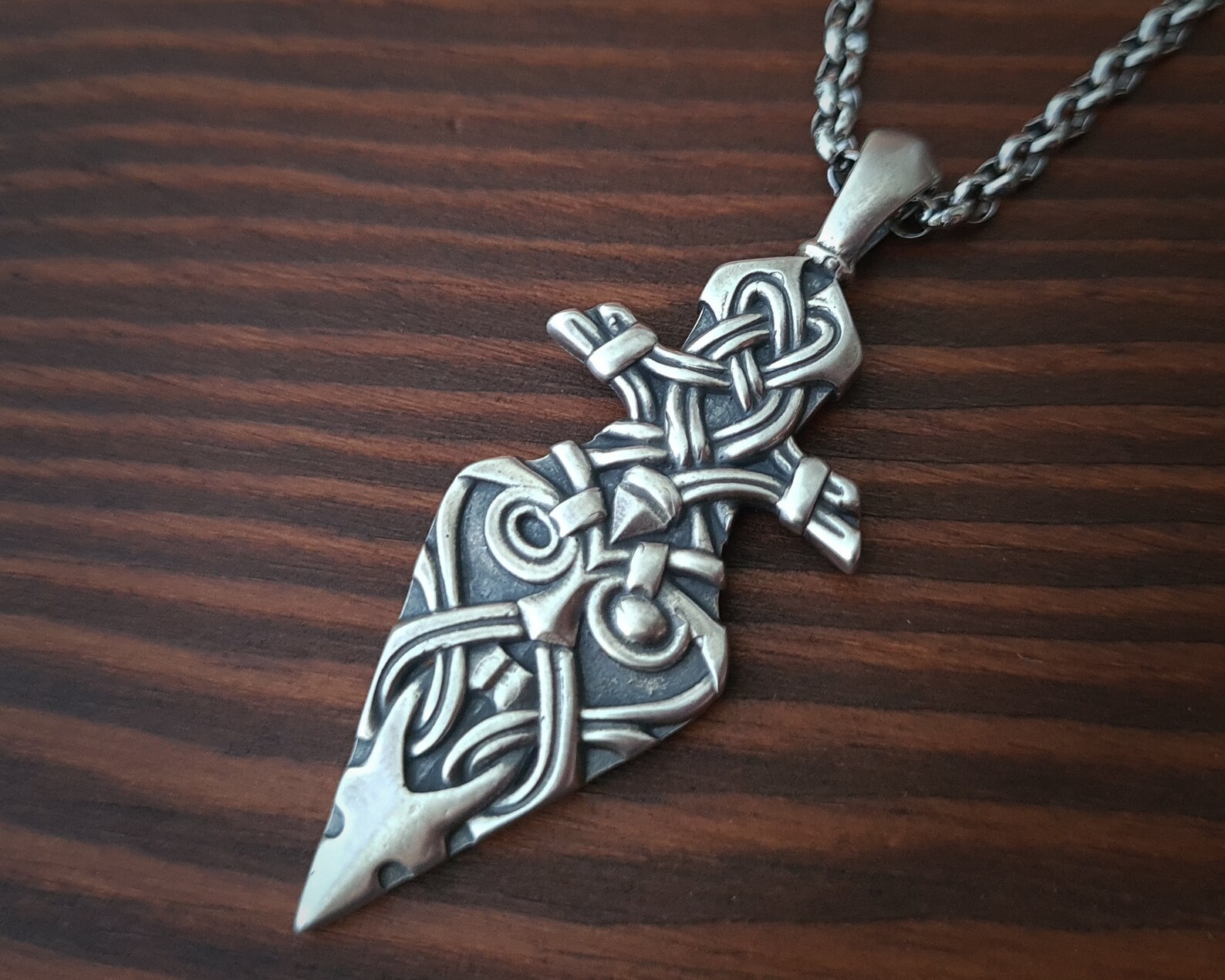 Brass / 925 Sterling Silver Viking Odin Gungnir Spear Pendant - Etsy