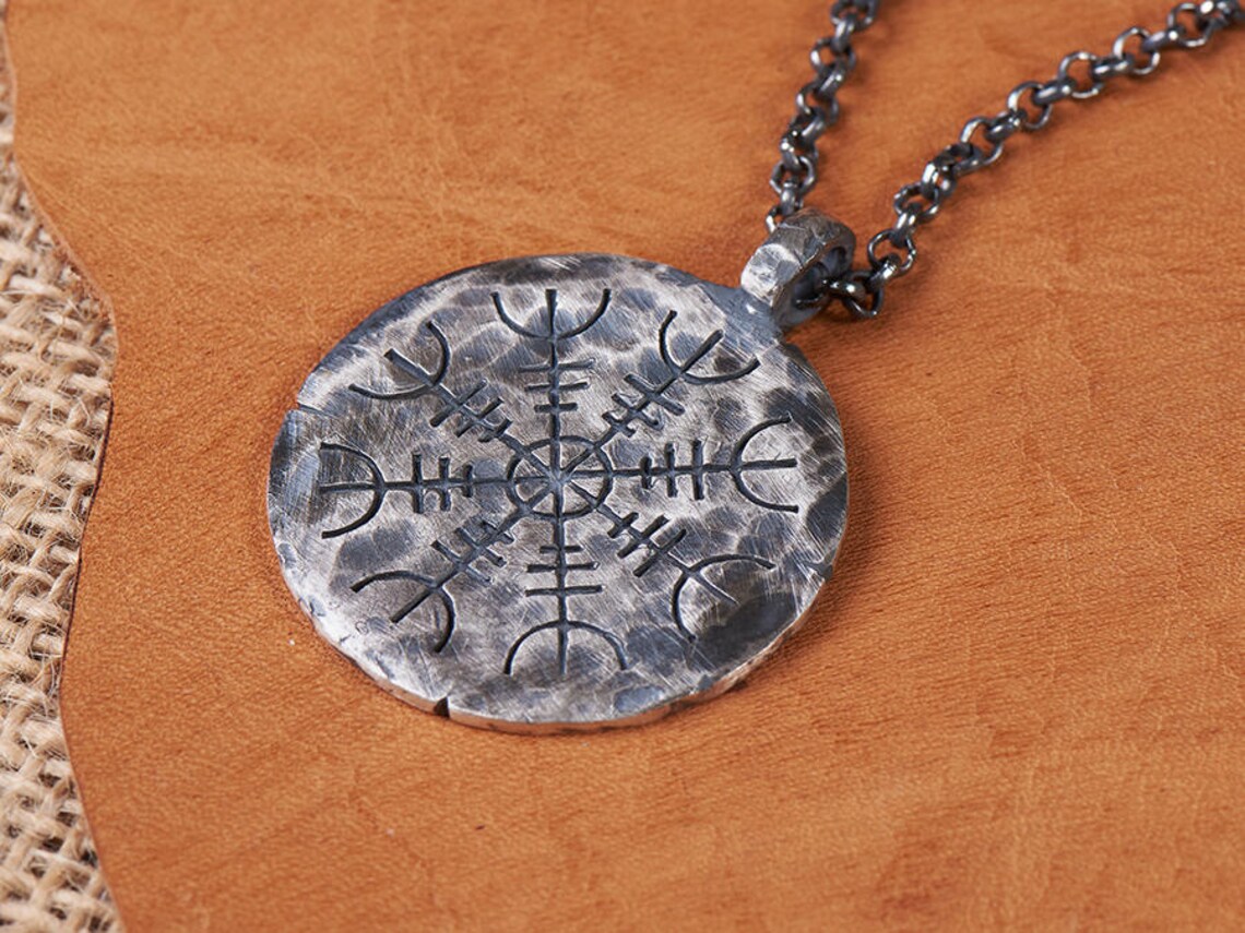 925 Sterling Silver Viking Protection Amulet Aegishjalmur | Etsy