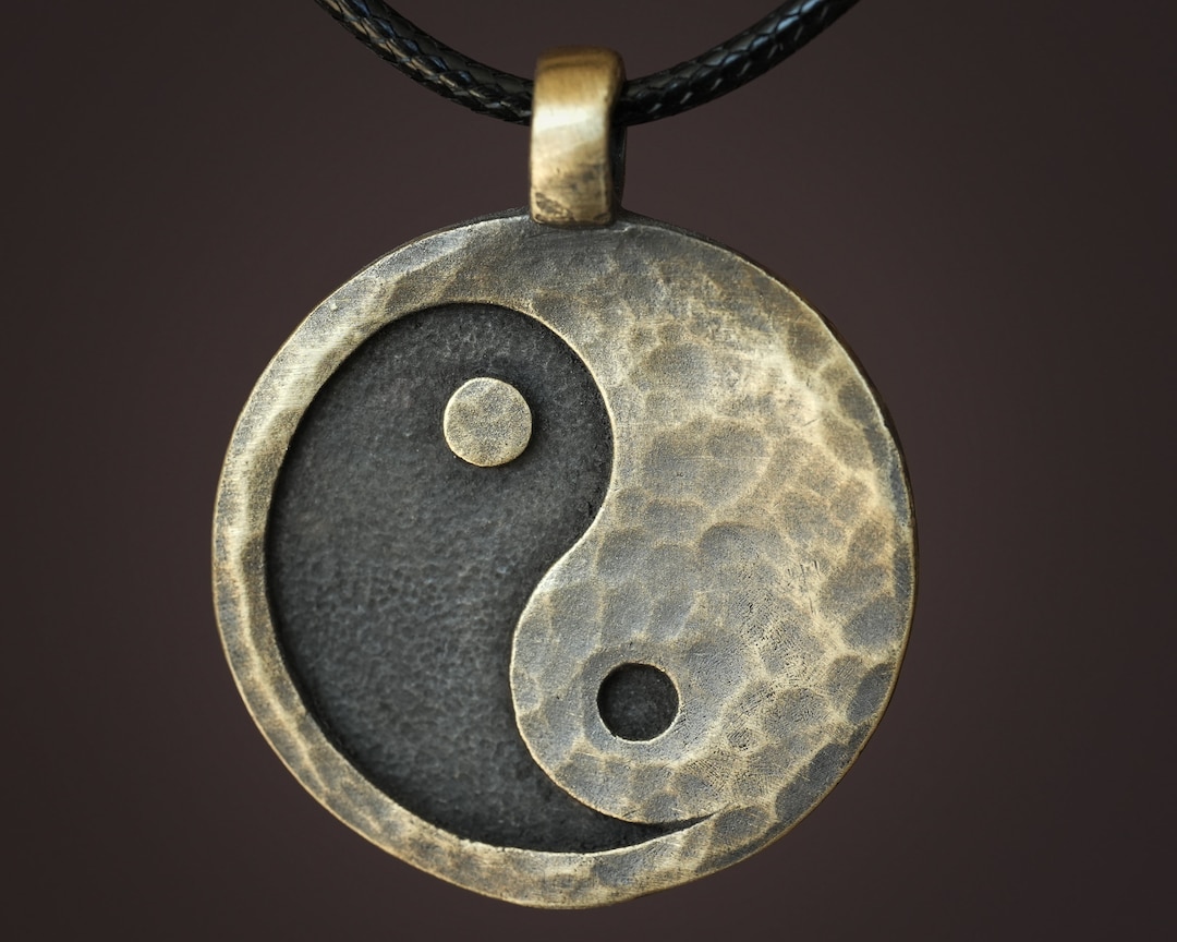 Hand Hammered Yin Yang Pendant Necklace: Ancient Style Adjustable ...