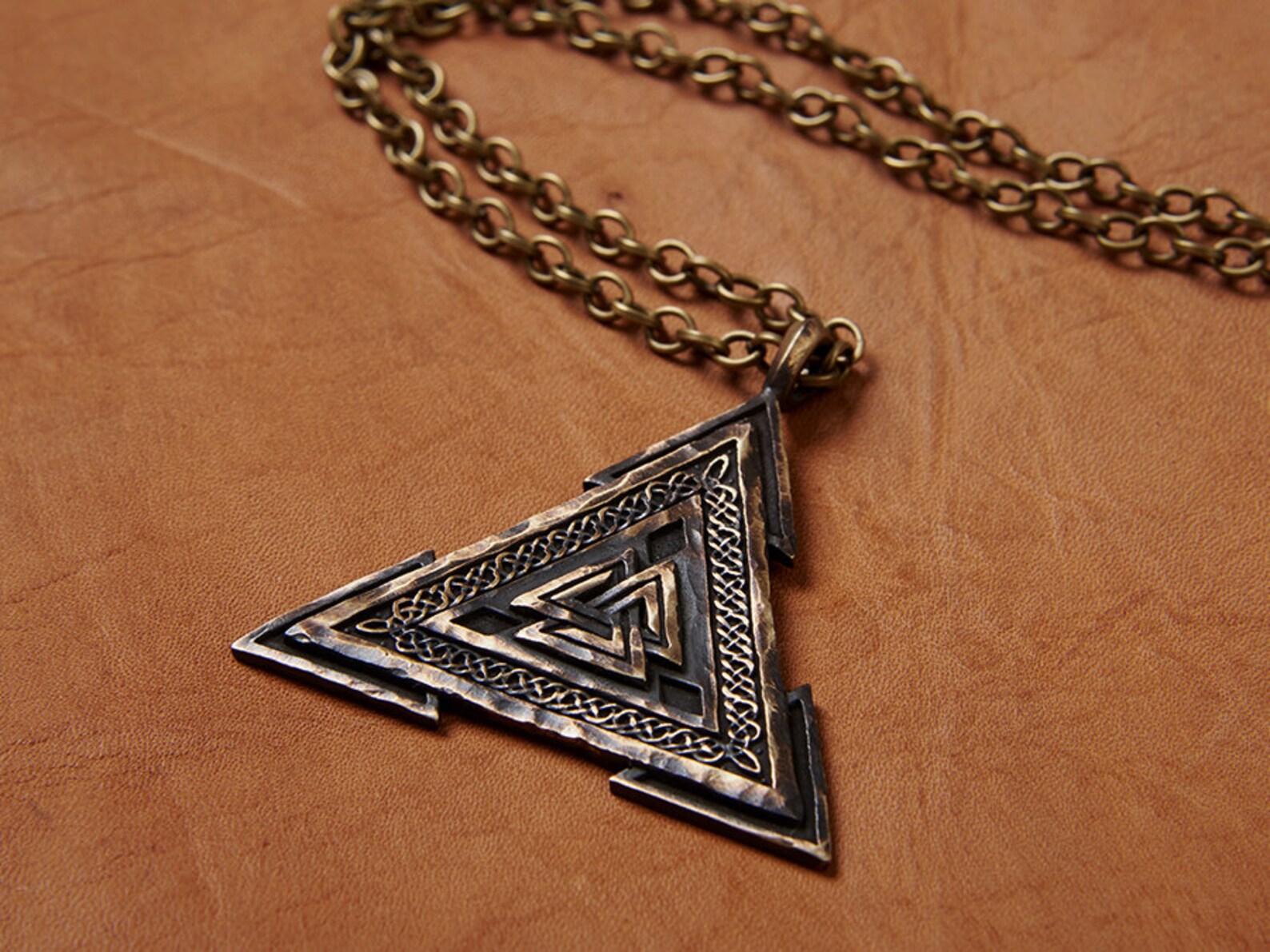 Large Viking Valknut Warrior Pendant Norse Jewelry Necklace - Etsy