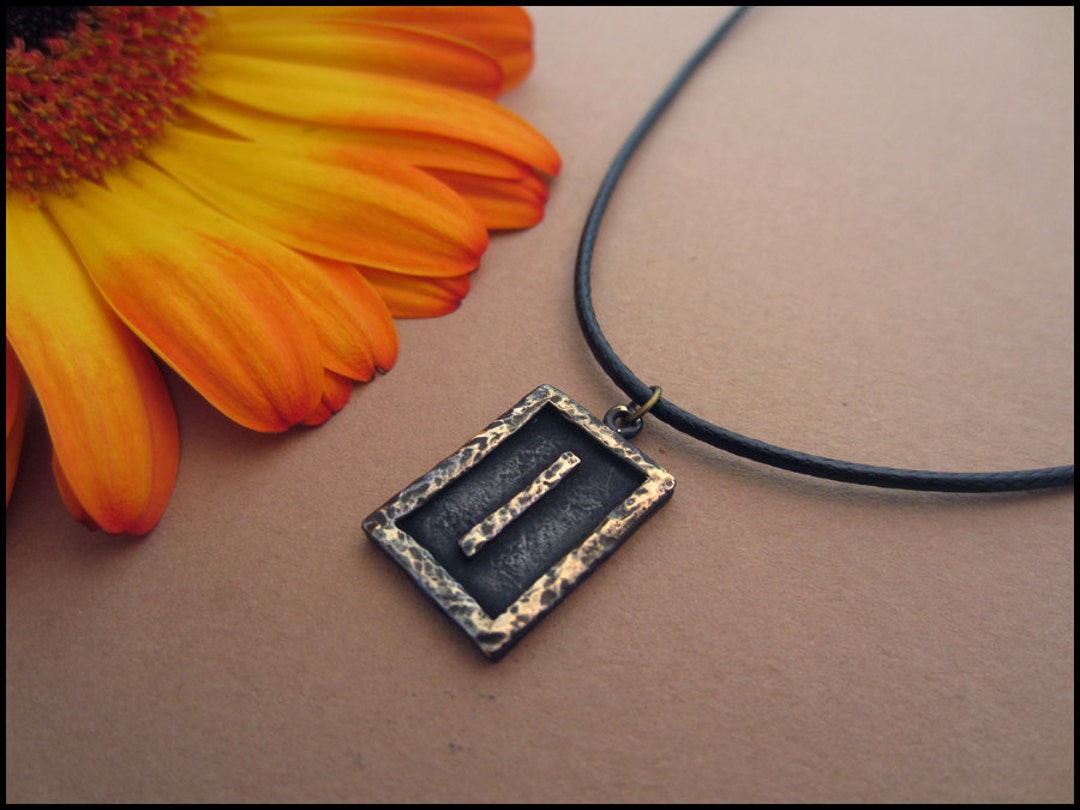 Viking Isa Rune Pendant Ice and Clarity - Etsy