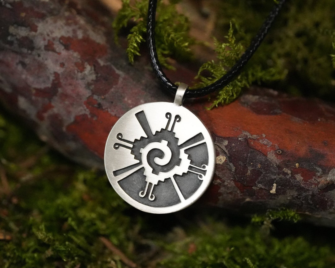 Hunab Ku Necklace: Mayan Inca Aztec Sterling Silver Pendant - Etsy