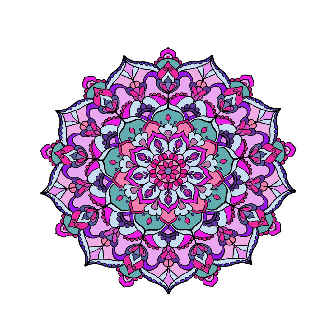 Mandala Coloring Therapy Coloring Pagedigital Coloring - Etsy