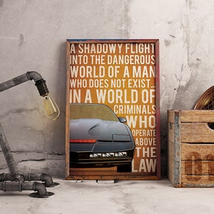Knight Rider Poster, Knight Rider Print, Decor, KITT, Gift for Him ...