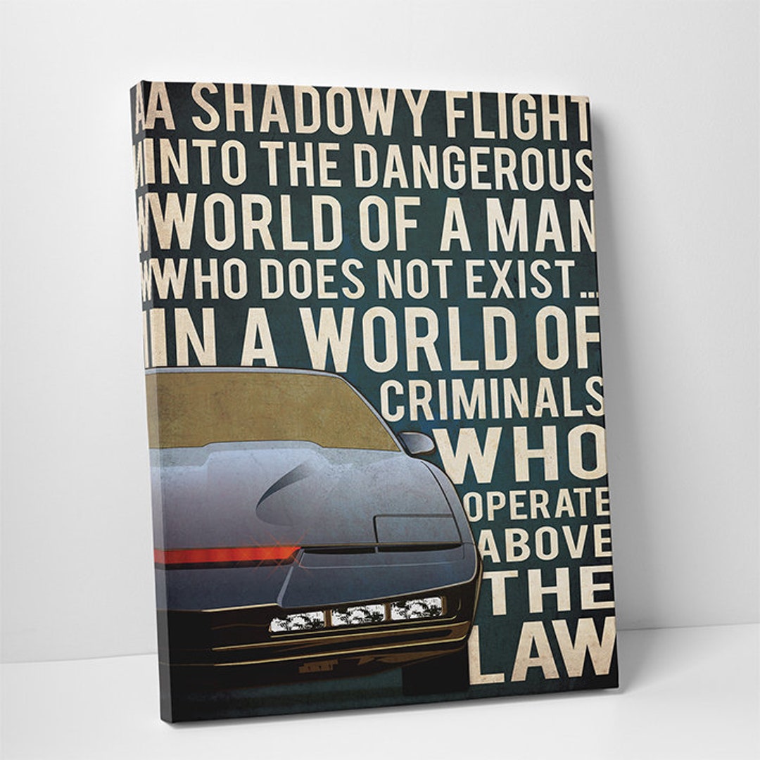 Knight Rider Poster, Canvas, Knight Rider Print, Home Decor, Wall Art ...