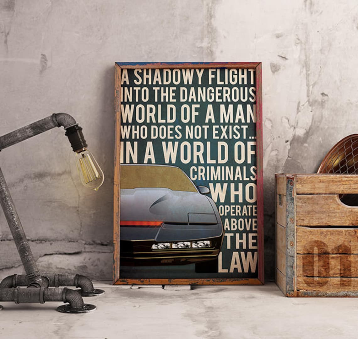 Knight Rider Poster Knight Rider Print Wall Art Wall Decor - Etsy