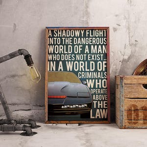 Knight Rider Poster, Knight Rider Print, KITT, Gift for Him, Gift ...
