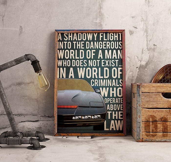 Knight Rider Poster, Knight Rider Print, KITT, Gift for Him, Gift ...