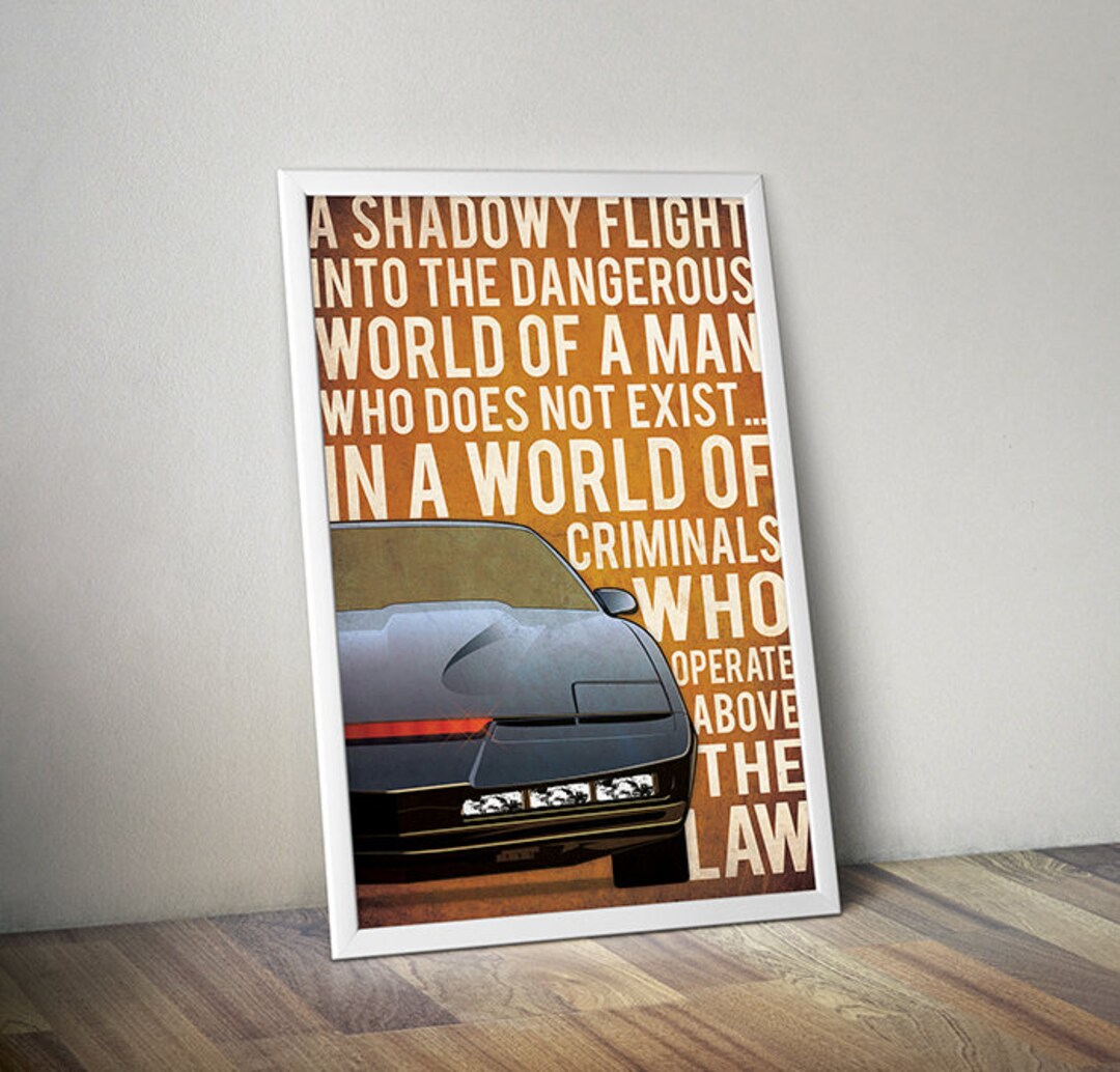 Knight Rider Poster, Knight Rider Print, Decor, KITT, Gift for Him ...