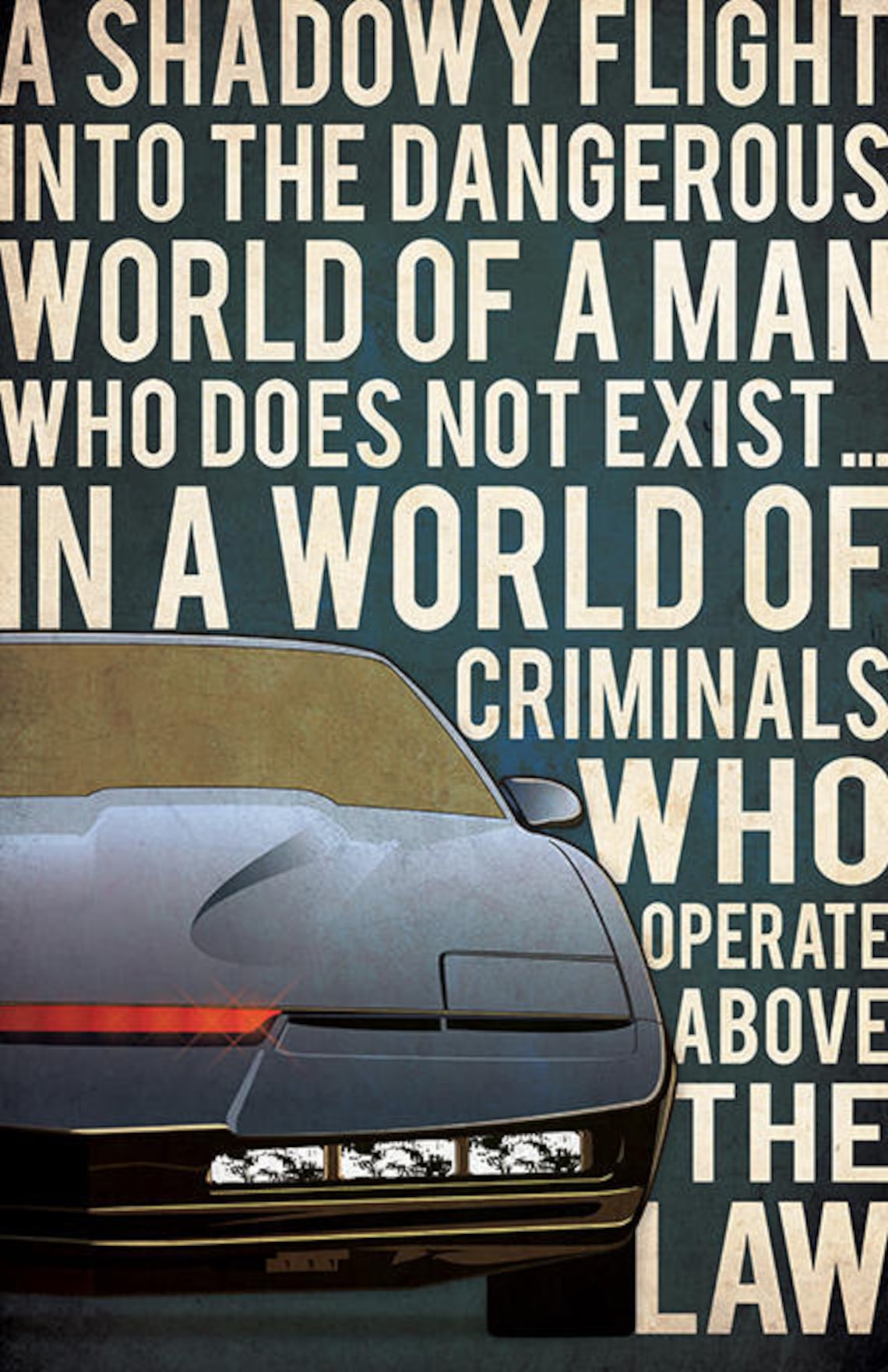 Knight Rider Poster Knight Rider Print Wall Art Wall Decor - Etsy