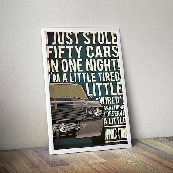 Gone in 60 Seconds Poster Gone in 60 Seconds Print Wall Art | Etsy