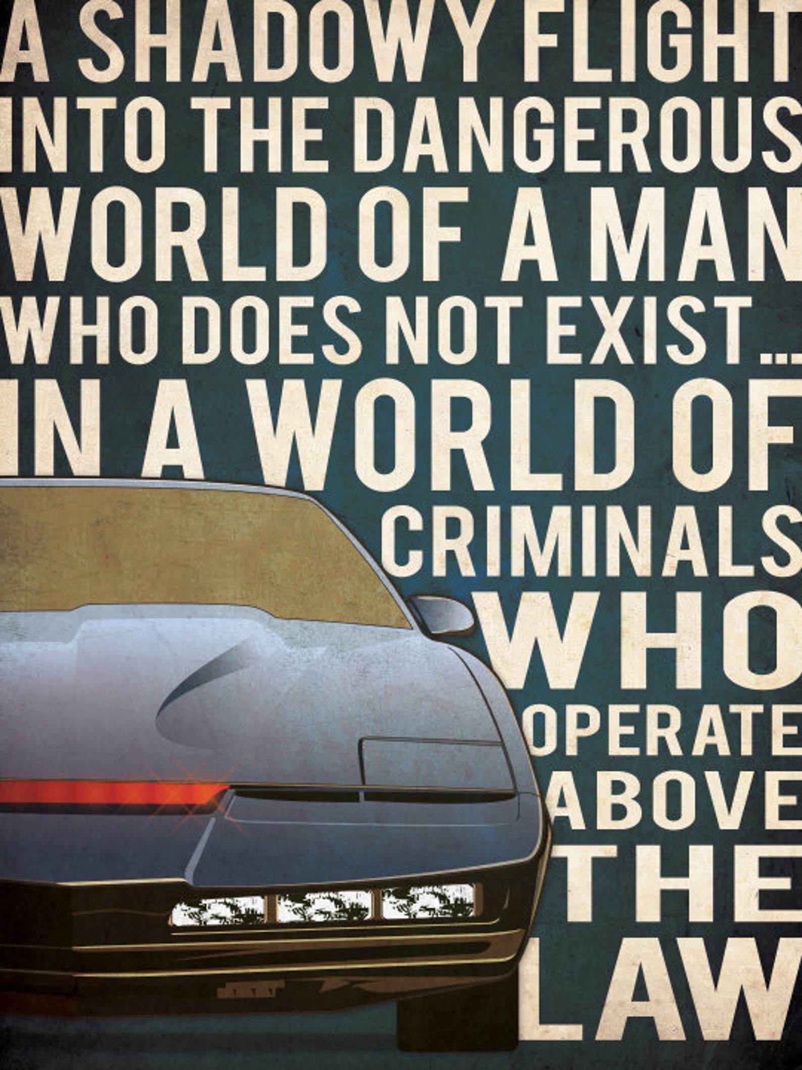 Knight Rider Poster Canvas Knight Rider Print Home Decor - Etsy