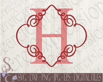 Monogram h svg | Etsy