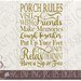 Porch Rules Svg Friend Family Home Digital SVG File for | Etsy