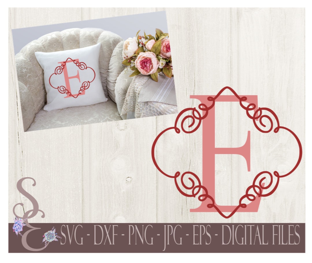 Letter E Initial Swirl Monogram Svg Wedding Anniversary - Etsy
