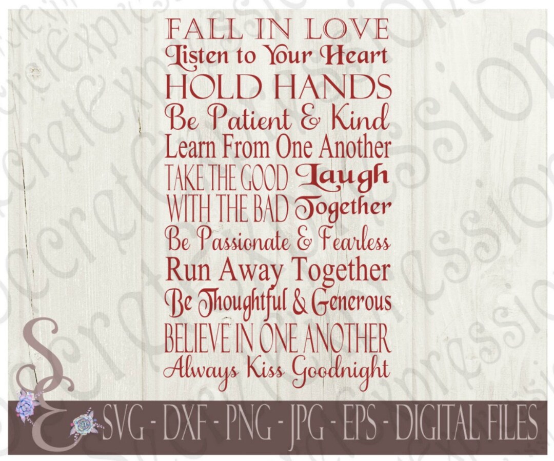 Fall in Love Svg, Love Subway Sign for Valentine's Day, Digital SVG ...