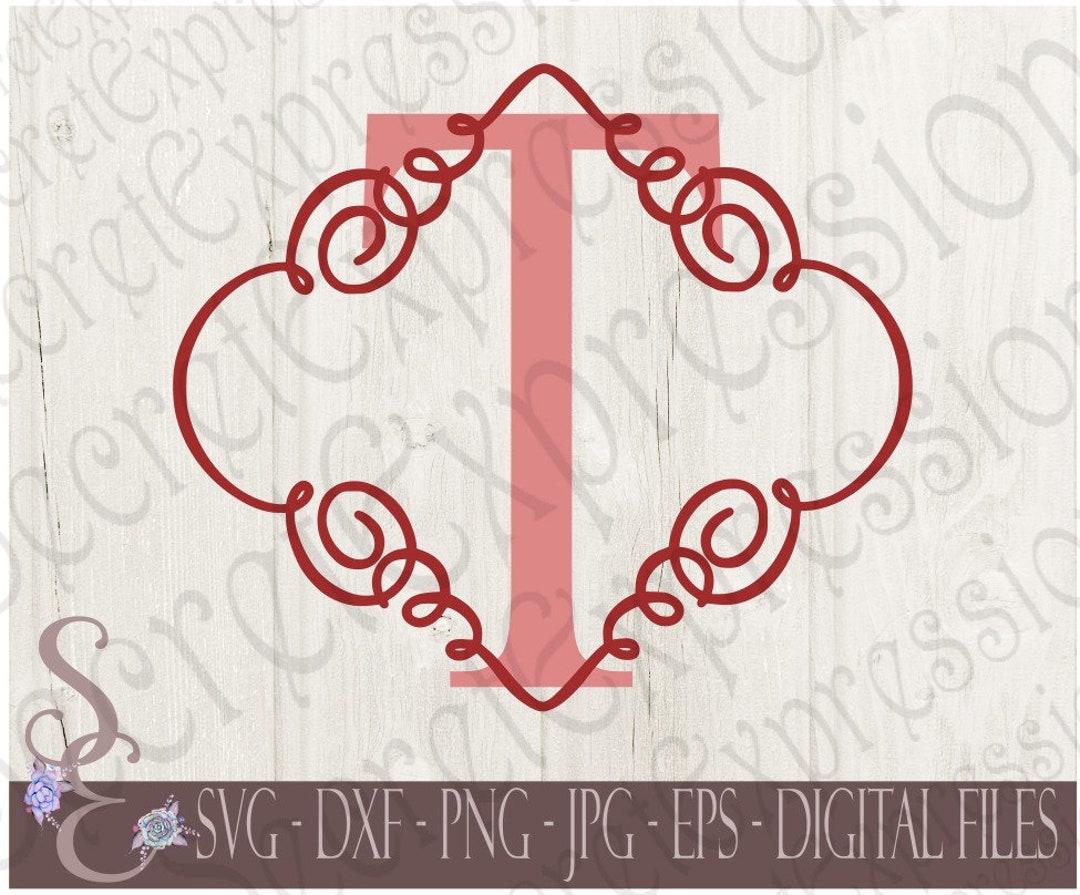 Letter T Initial Swirl Monogram Svg Wedding Anniversary - Etsy