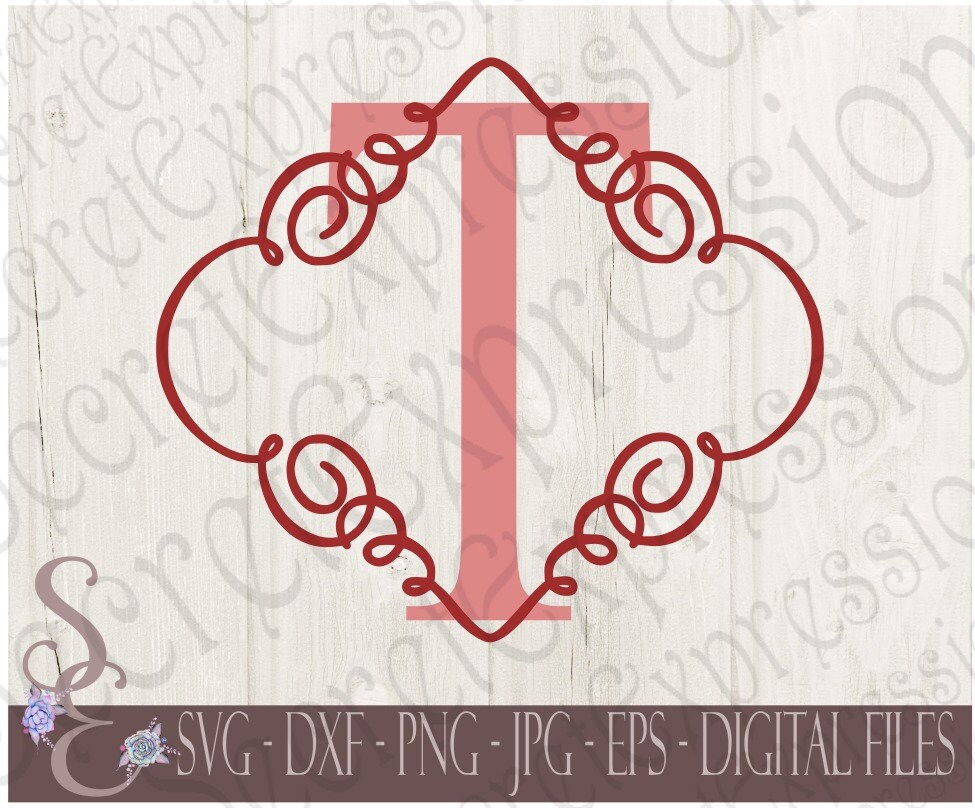 Letter T Initial Swirl Monogram Svg Wedding Anniversary | Etsy