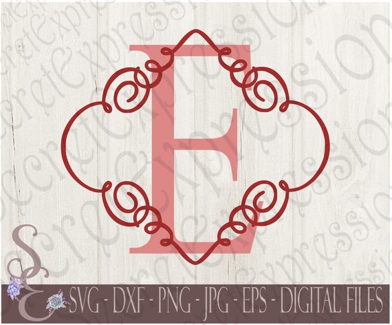 Letter E Initial Swirl Monogram Svg Wedding Anniversary | Etsy
