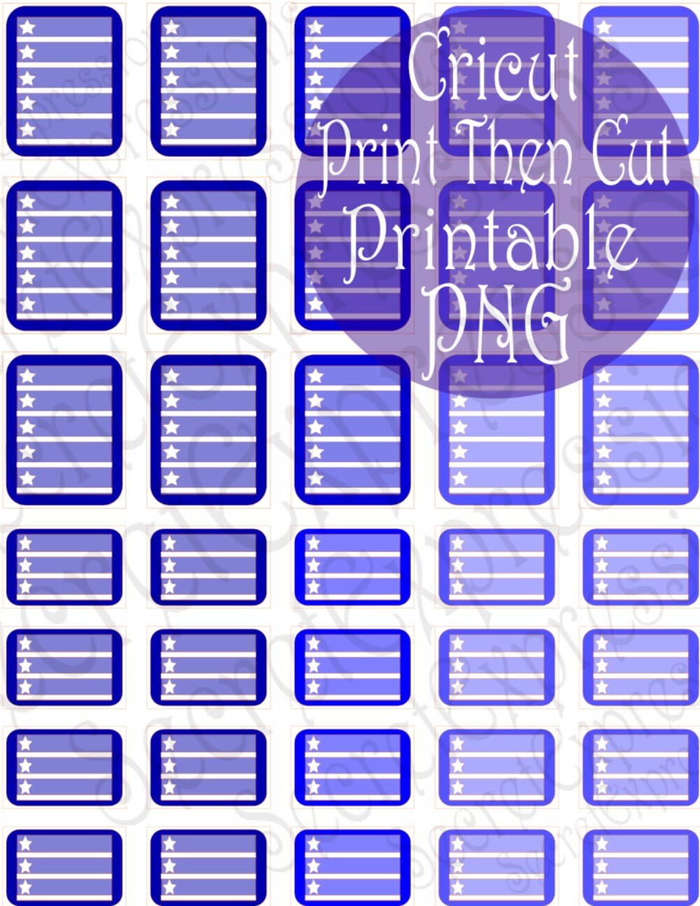 Star Checkbox Blue Printable Planner Stickers Check List Full - Etsy