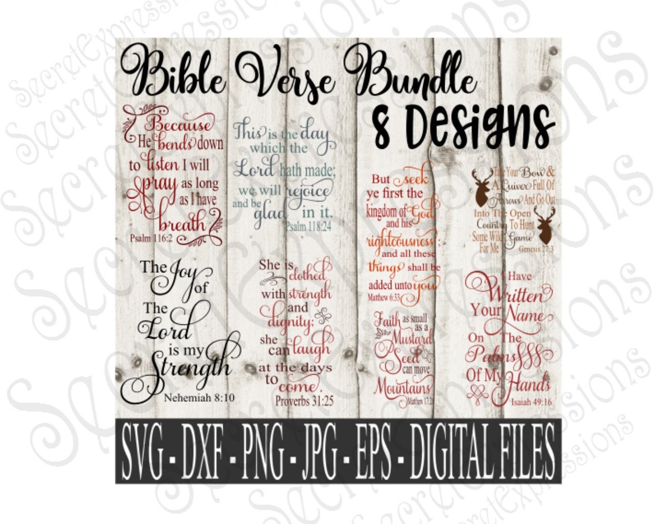 Bible Verse Svg Bundle Religious Digital Cutting Files Jpeg - Etsy
