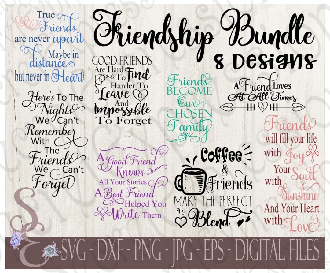 Friend Svg Bundle Friendship Digital SVG File for Cricut or - Etsy