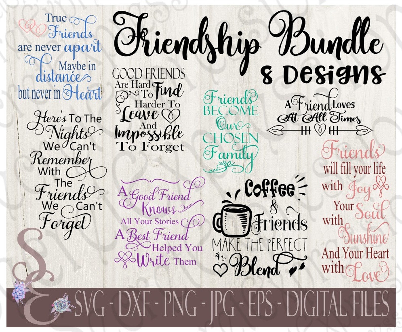 Friend Svg Bundle Friendship Digital SVG File for Cricut or - Etsy