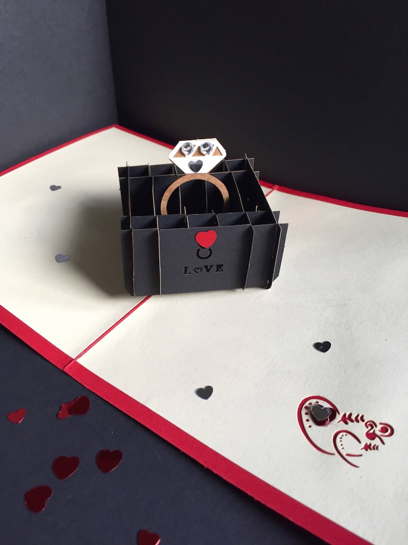 3D Pop up Ring Card, Engagement Wedding Announcement - Etsy