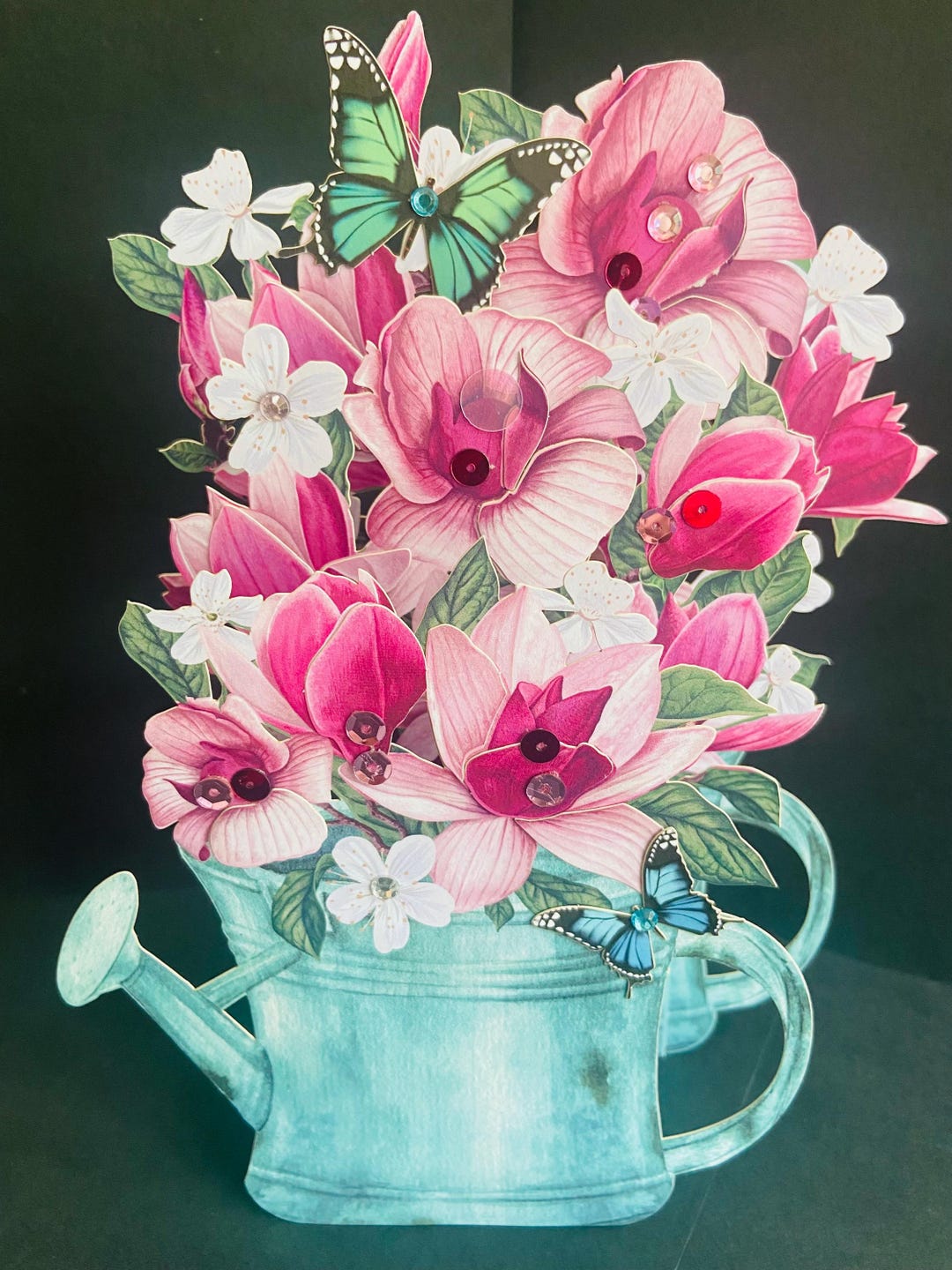 3D Flower Pop up Card: Embellished Floral Bouquet - Etsy