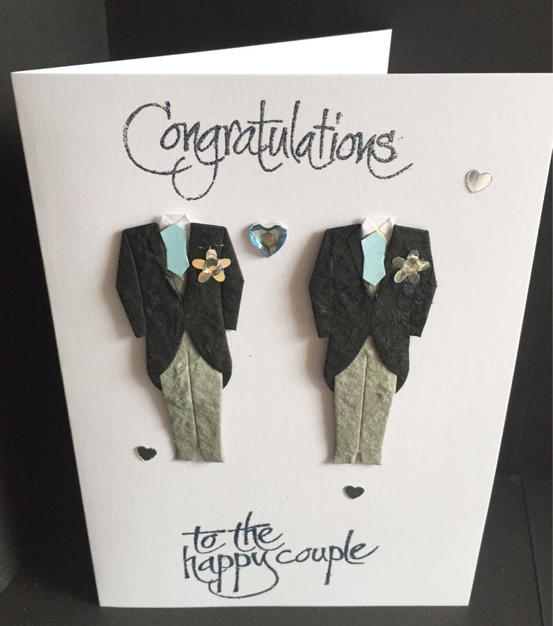 Gay Wedding Card Congratulations Groom And Groom Mr And Mr Etsy Uk