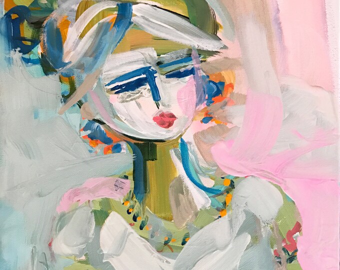 Abstract Figure PRINT, 5x7, 8x10, 11x14, 16x20, 24x30 Girl in Dress ...