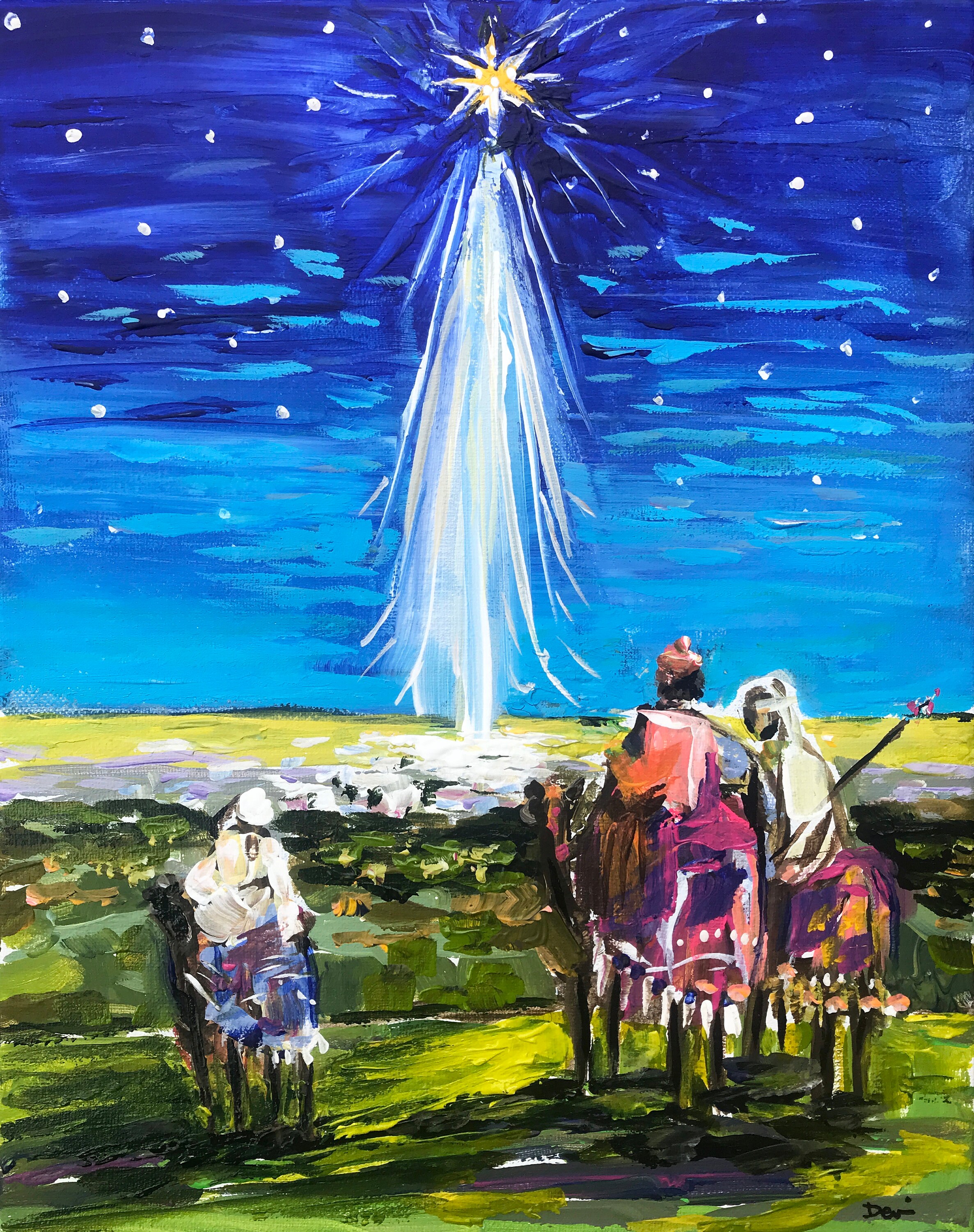 Christmas Print on Paper or Canvas Print of Original Art | Etsy