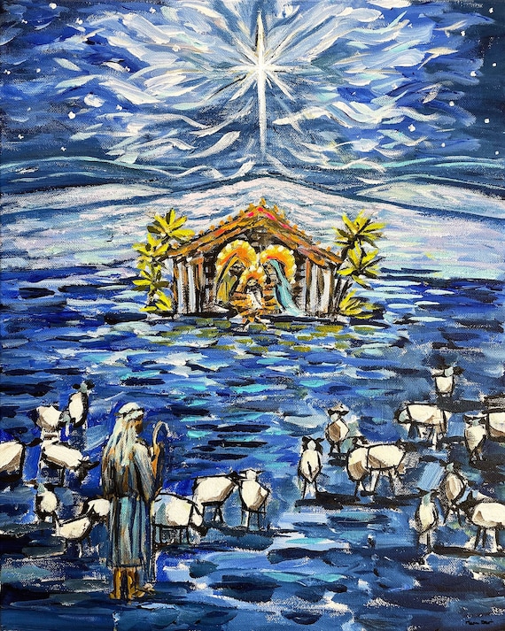 Modern Nativity Art Modern Boho Christmas Nativity Plants Nativity