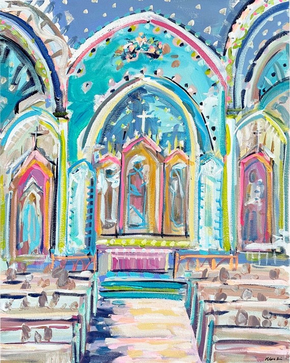 Abstract PRINT on Paper or Canvas church 3 - Etsy