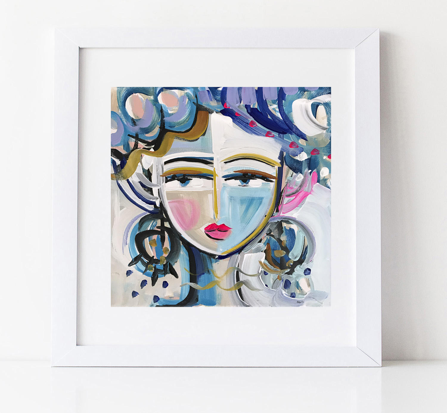 PRINT on Paper or Canvas, "blue Girl 4" - Etsy