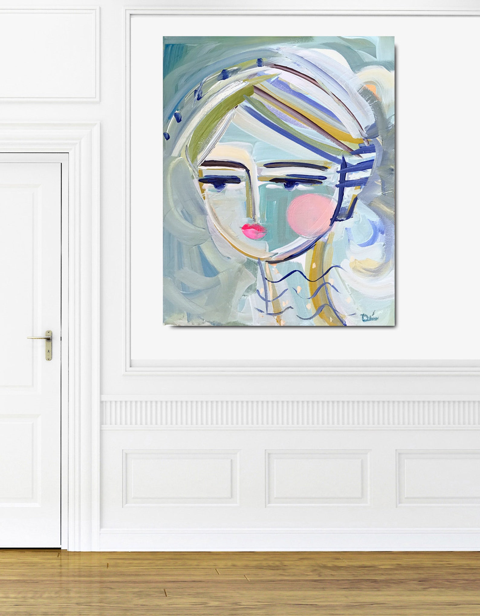 PRINT on Paper or Canvas blue Girl 10 - Etsy