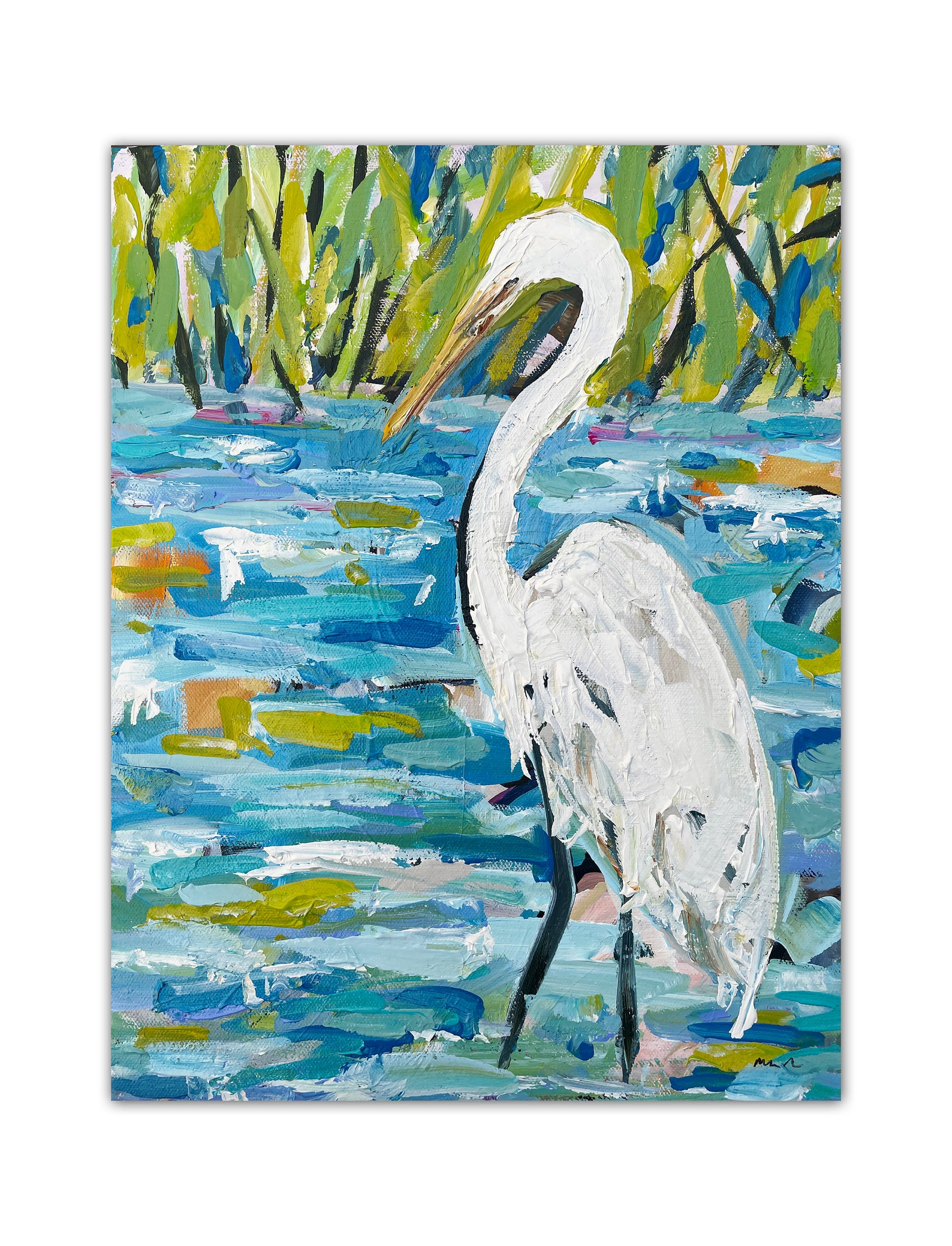 PRINT on Paper or Canvas, "abstract Egret" - Etsy