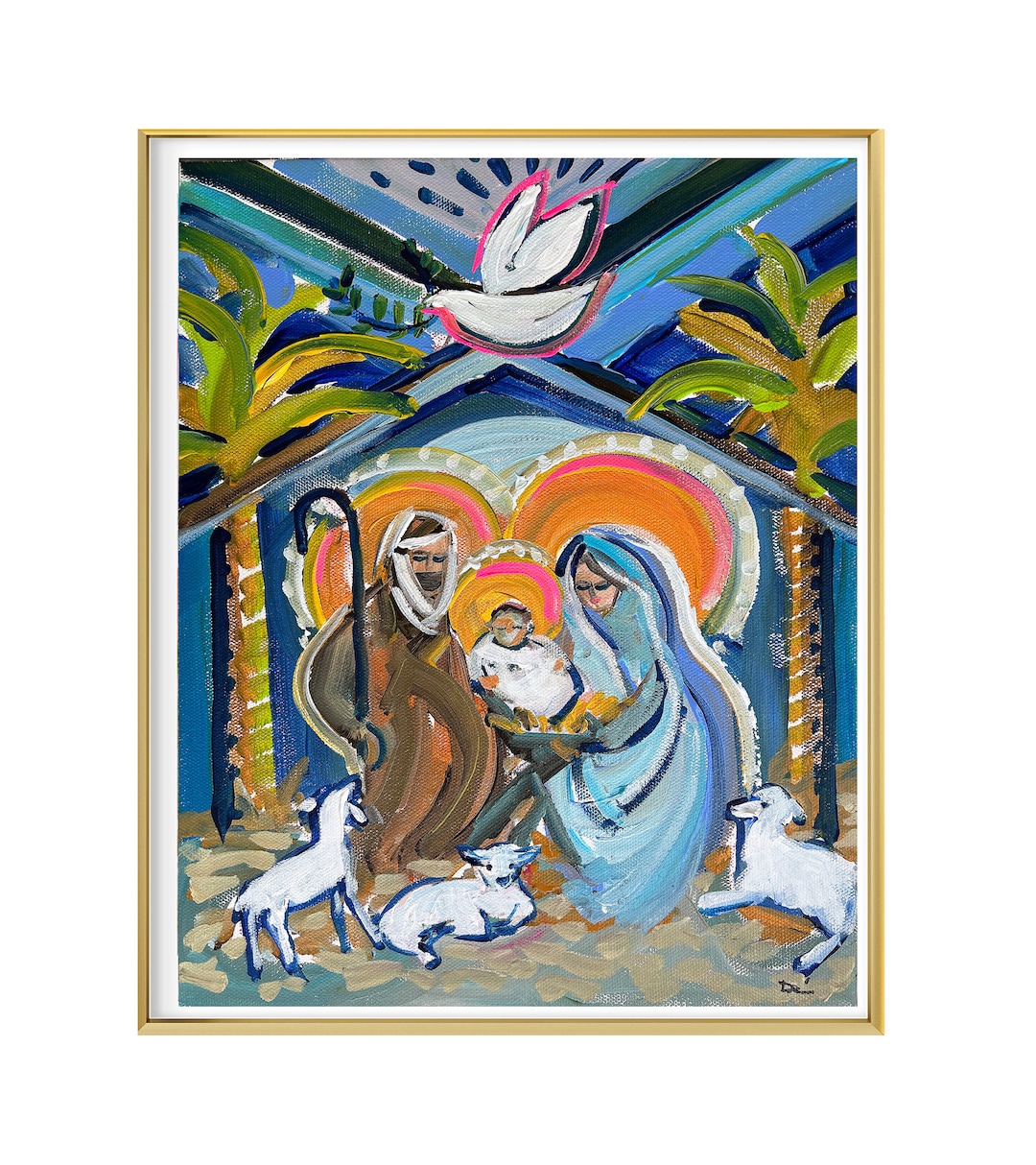 Nativity Print on Paper or Canvas, Christmas Art "modern Nativity" - Etsy