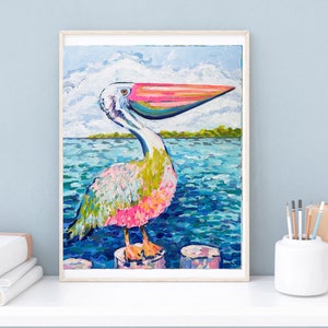 Pelican PRINT on Paper or Canvas, "king Pelican - Etsy