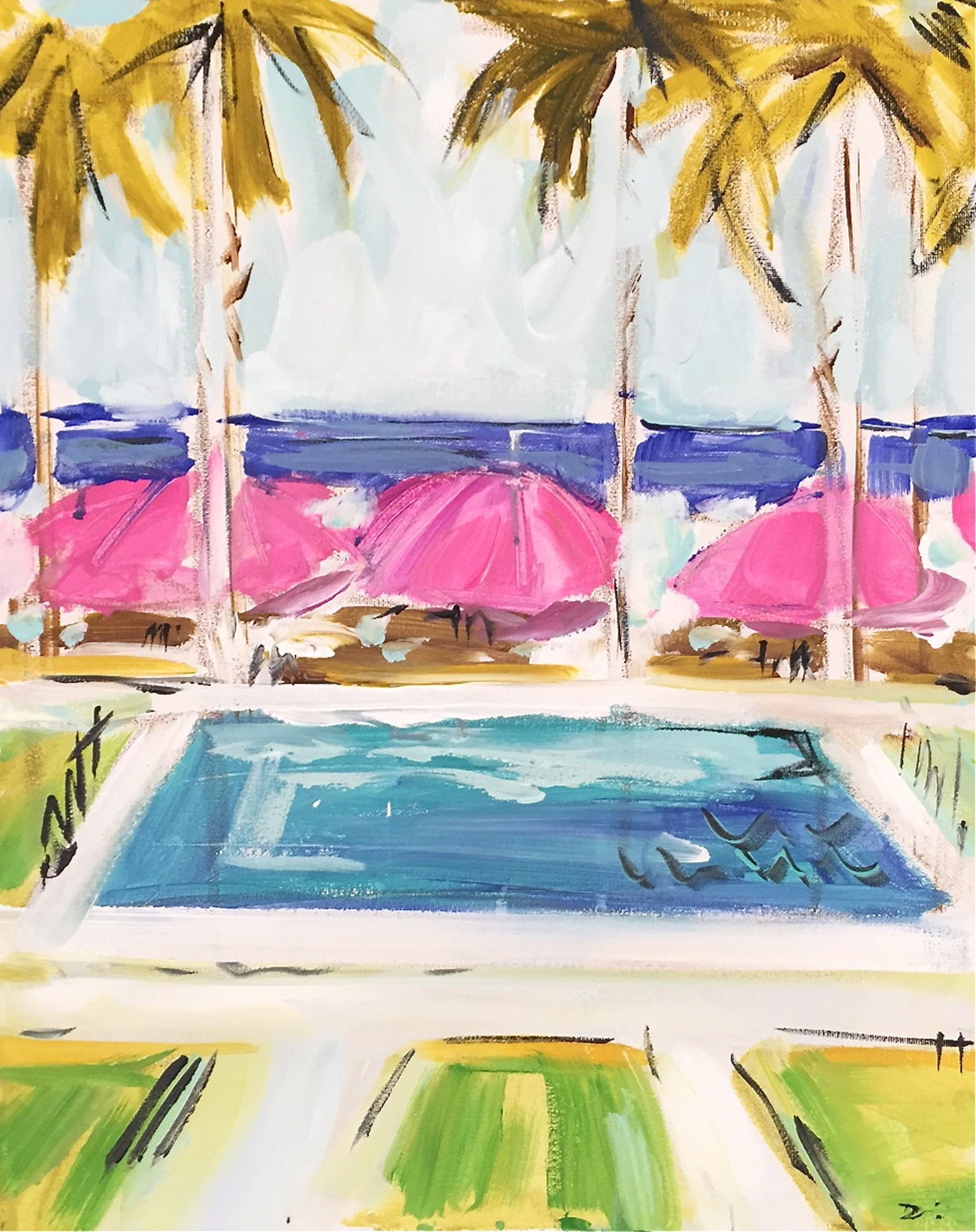 PRINT on Paper or Canvas pool 2 Pool Series - Etsy