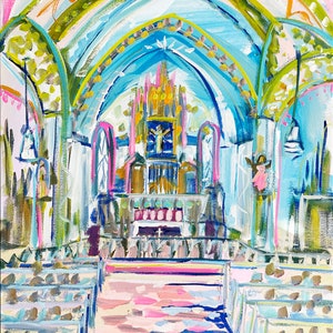 Abstract PRINT on Paper or Canvas, "church 4" - Etsy