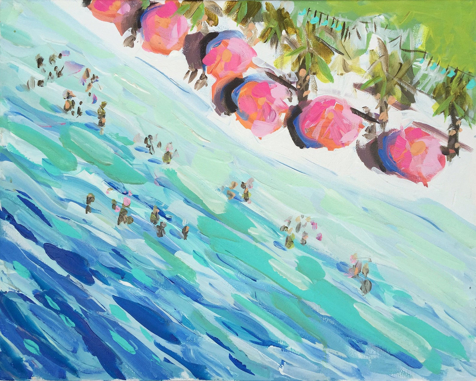 PRINT on Paper or Canvas overhead Beach - Etsy