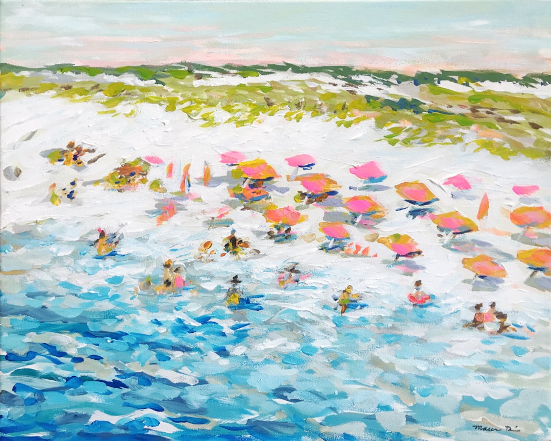 Abstract Beach PRINT on Paper or Canvas, "magic Hour on the Beach" - Etsy