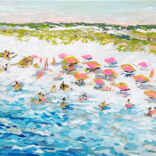 PRINT on Paper or Canvas overhead Beach - Etsy