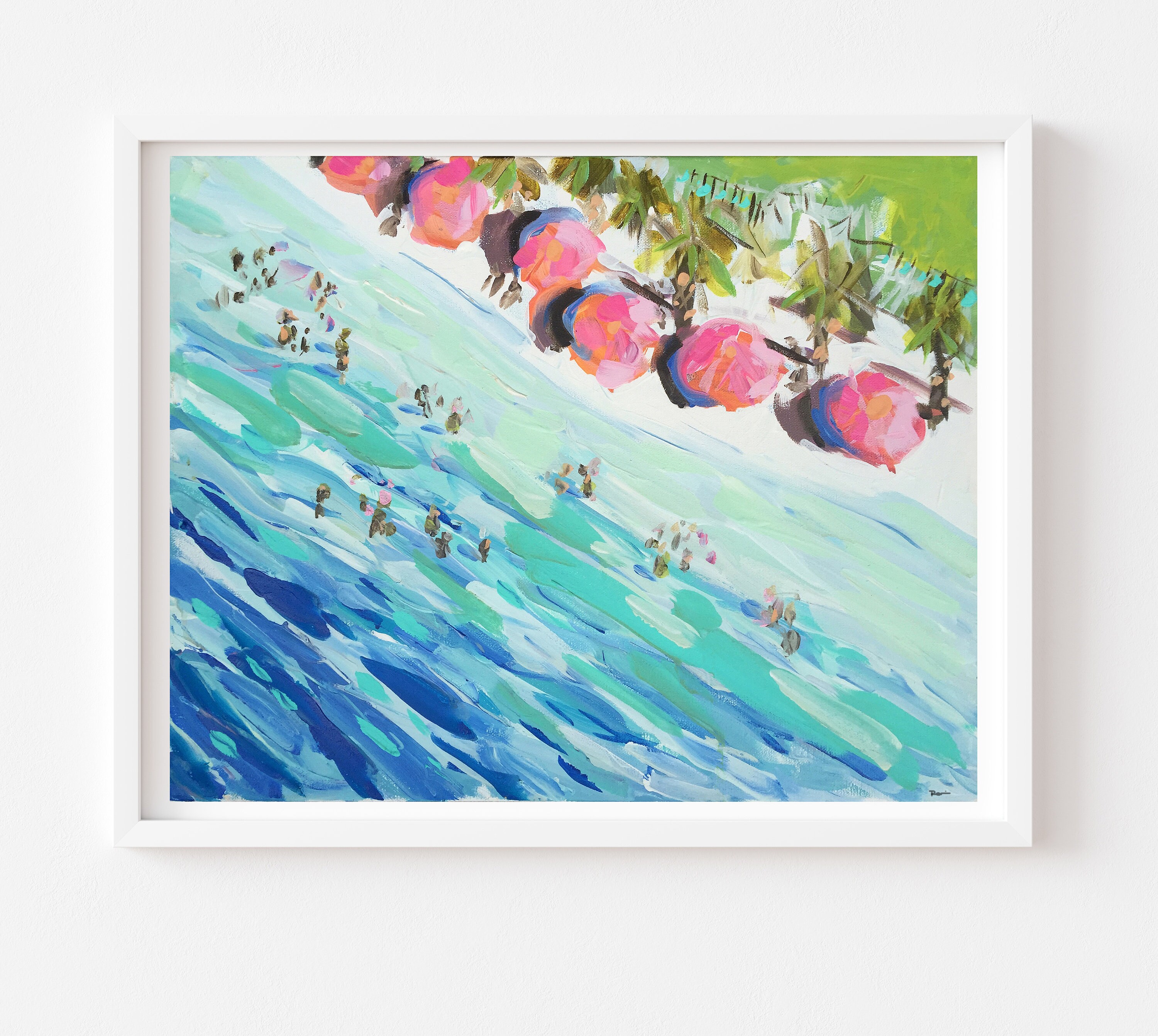 PRINT on Paper or Canvas overhead Beach - Etsy