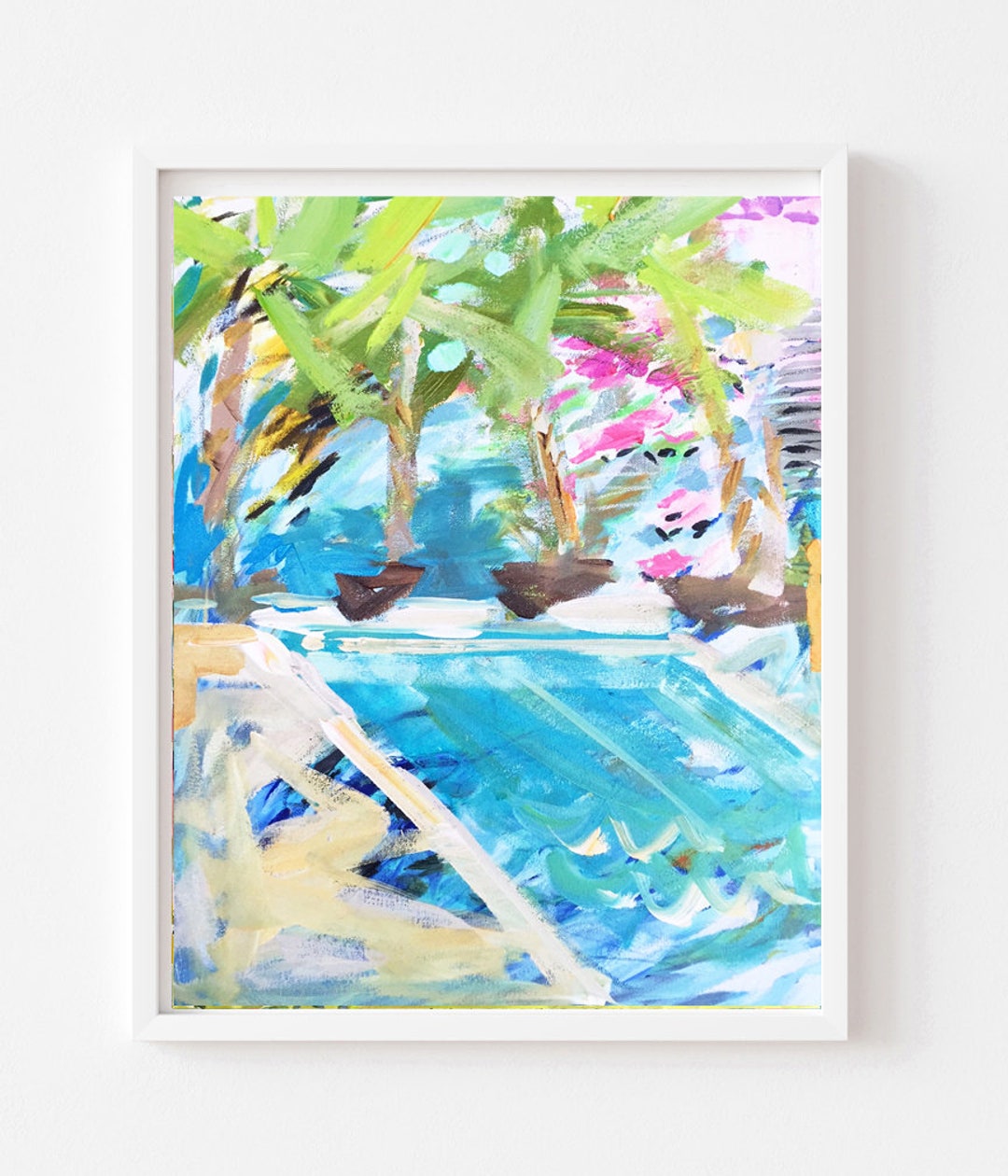 PRINT on Paper or Canvas, "abstract Pool" - Etsy