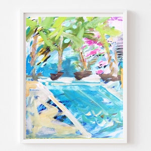 PRINT on Paper or Canvas, abstract Pool - Etsy