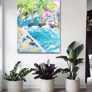 PRINT on Paper or Canvas, "abstract Pool" - Etsy