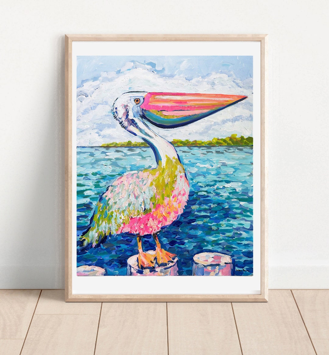 Pelican PRINT on Paper or Canvas, "king Pelican - Etsy