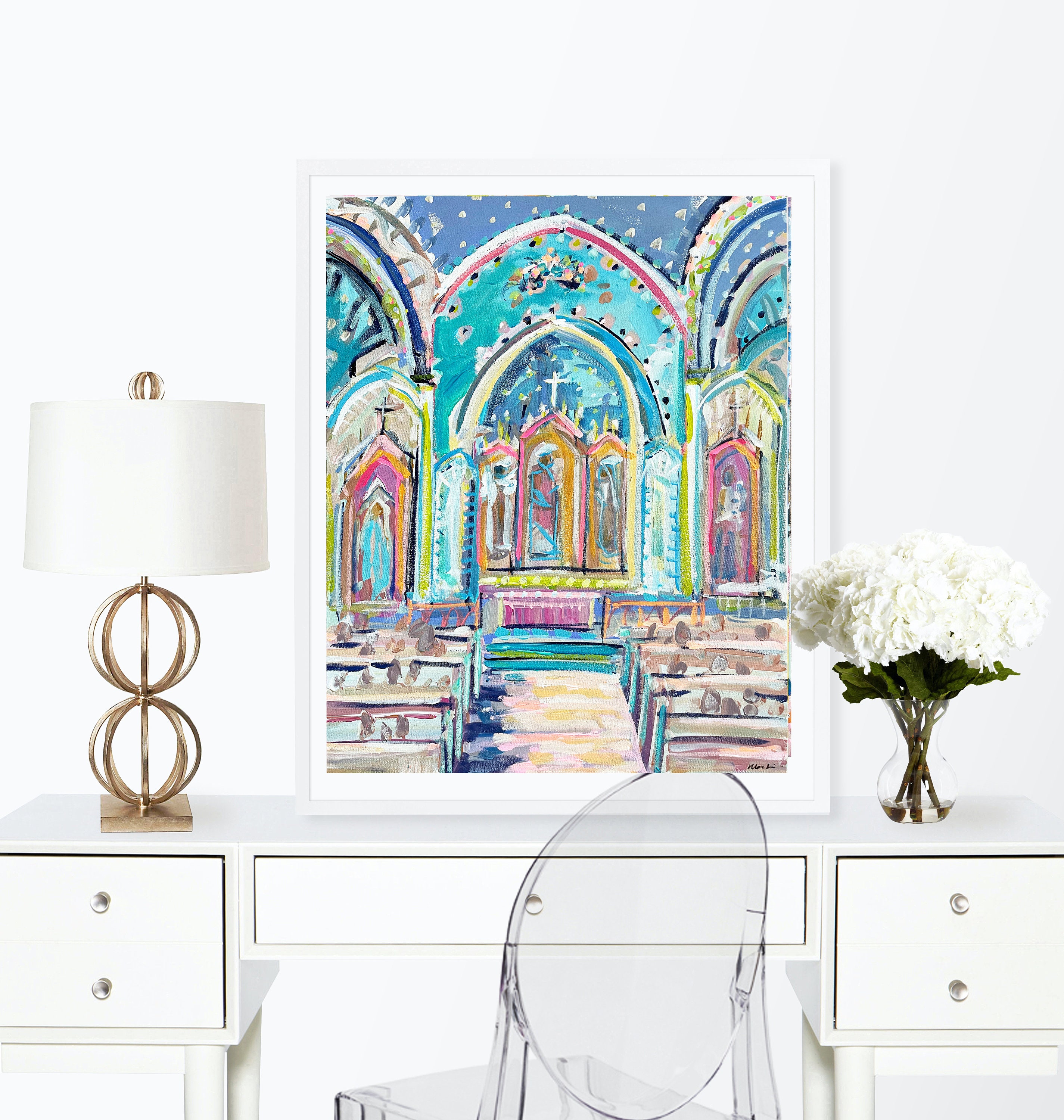 Abstract PRINT on Paper or Canvas church 3 - Etsy